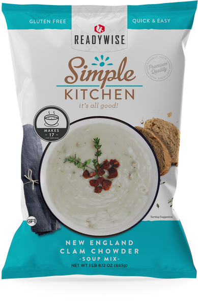 New England Clam Chowder Soup Mix - 17 Servings per Pouch – ReadyWise