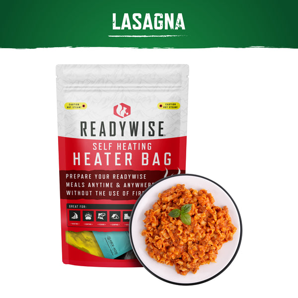 Self Heating Kit - Lasagna with Sausage + Snack – ReadyWise
